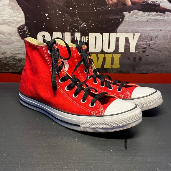Converse | Shoes | Red Converse Chuck Taylor High Tops | Poshmark